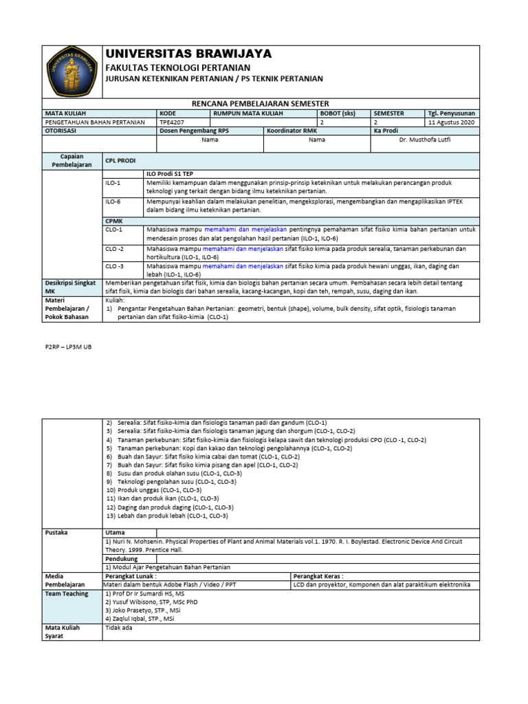 Rps Pengetahuan Bahan | PDF