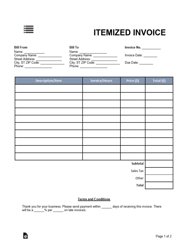 Itemized Invoice | PDF | Credit Card | Invoice
