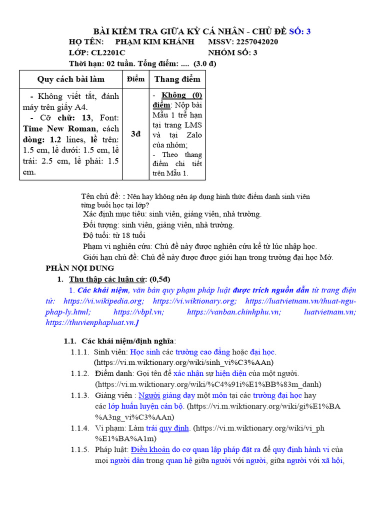 Mau 1 GK MSSV Hoten Nhom ... Lop Cl2201c | PDF
