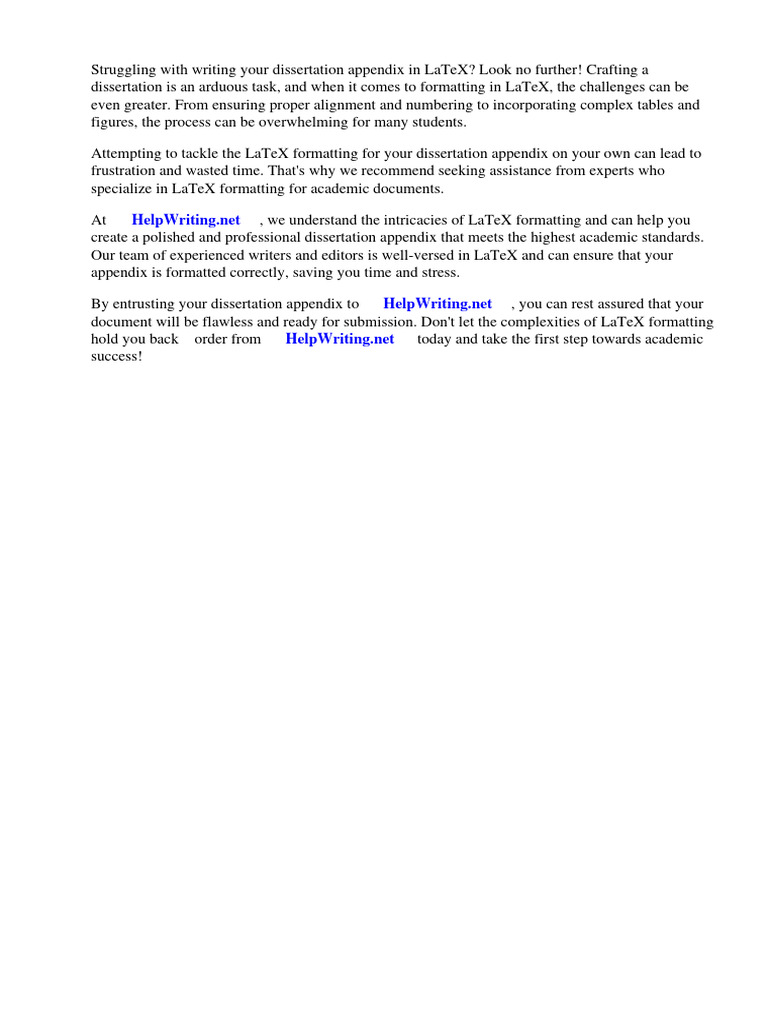 Latex Dissertation Appendix | PDF | Thesis | Abstract (Summary)