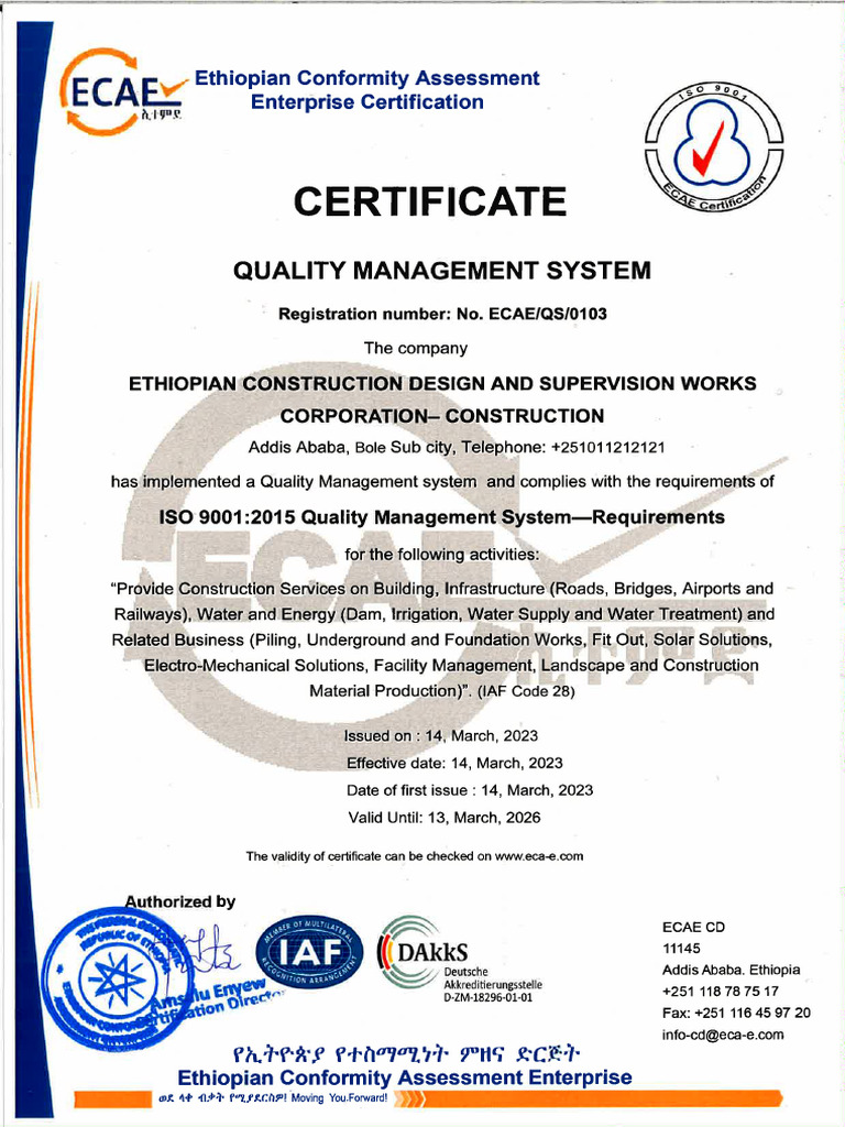 ISO 9001-2015 QMS CERTIFICATE. | PDF