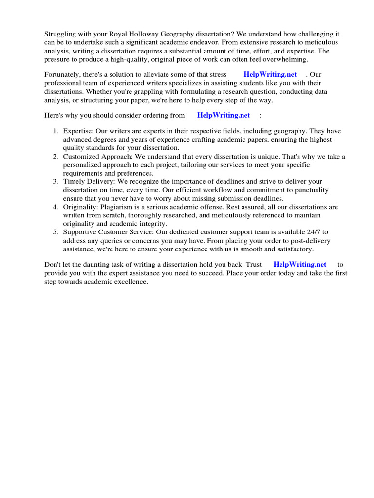 Royal Holloway Geography Dissertation | PDF | Geography | Thesis