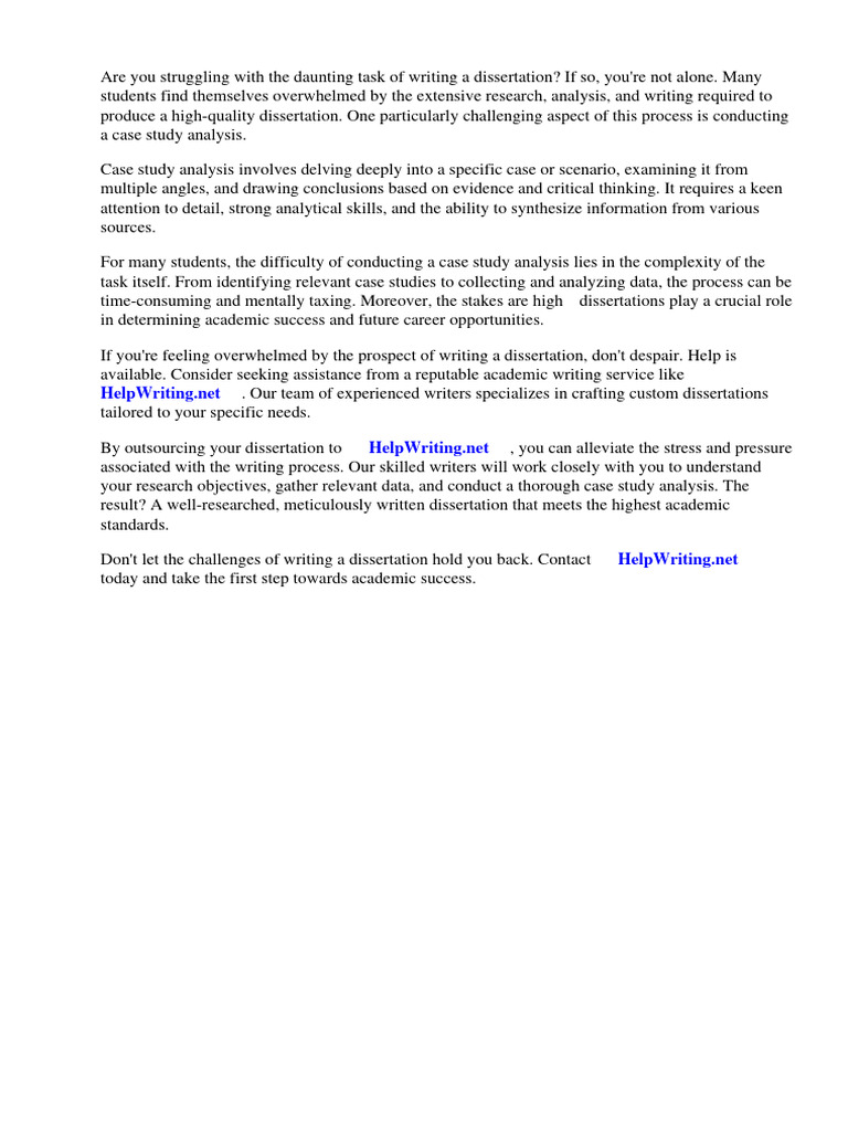 Dissertation Case Study Analysis | Download Free PDF | Case Study ...
