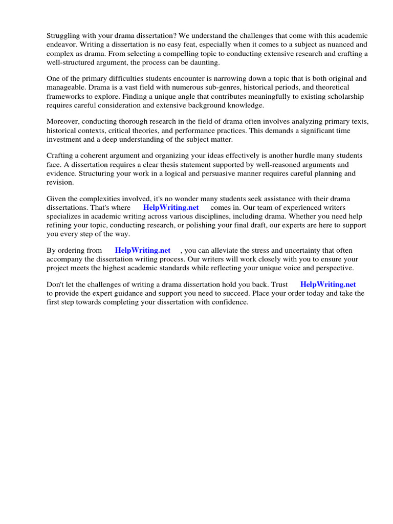 Drama Dissertation Ideas | PDF | Vocabulary | Thesis