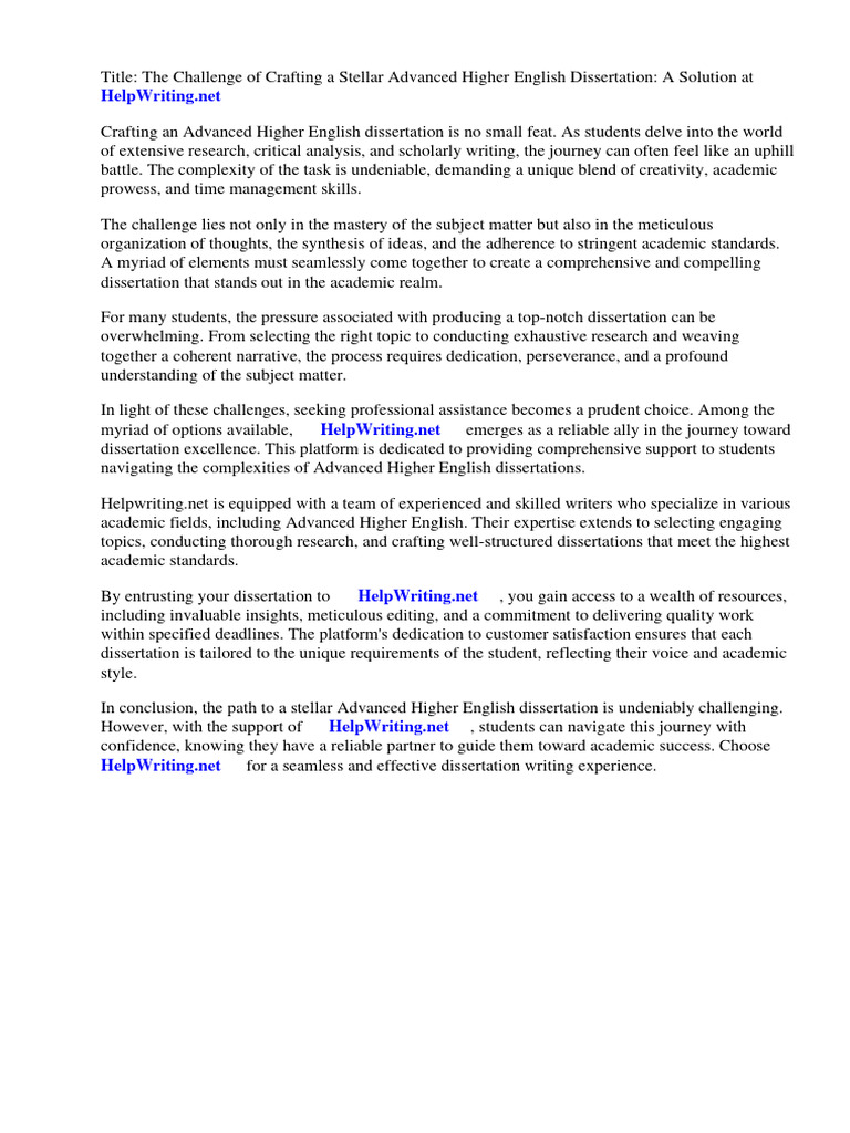 Good Books Advanced Higher English Dissertation | PDF | Thesis | Essays
