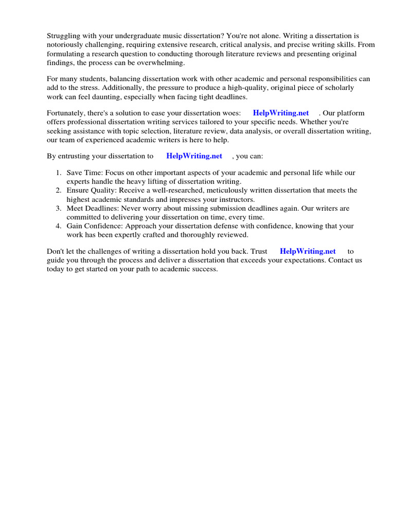 Undergraduate Music Dissertation Examples | PDF | Thesis