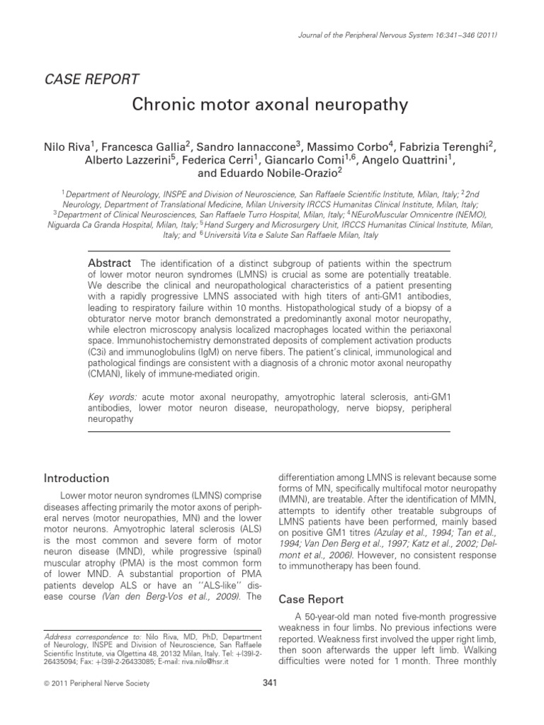 Chronic Motor Axonal Neuropathy | PDF | Axon | Peripheral Neuropathy