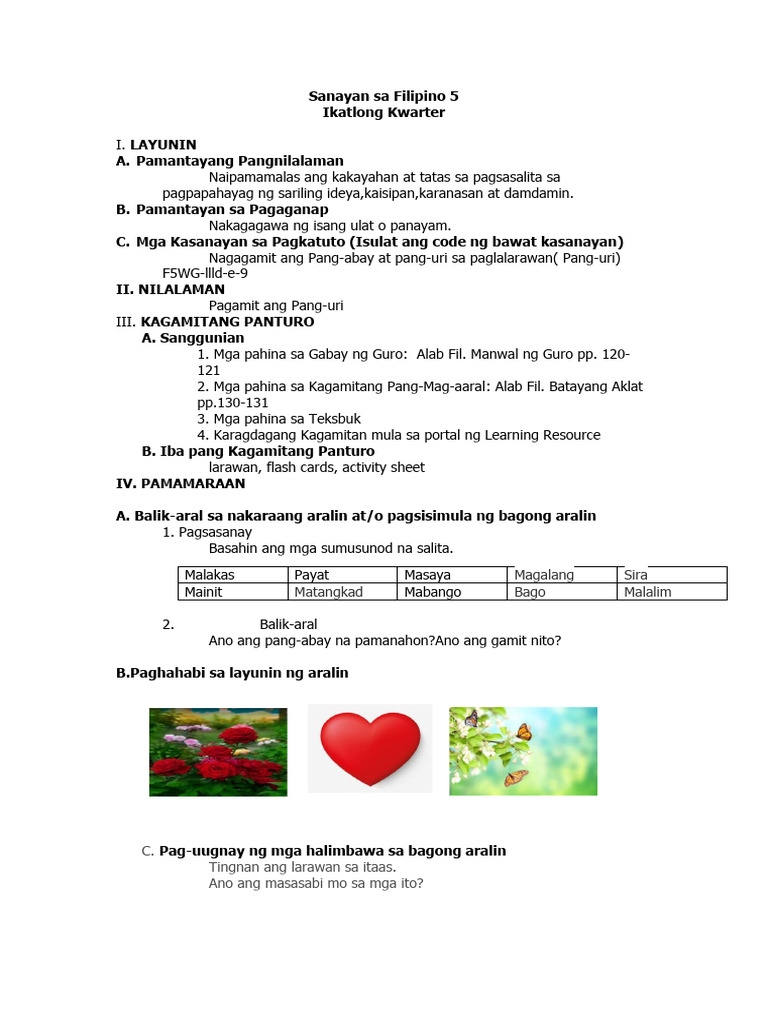 DONE DEMO (Lesson Plan Filipino (PANG-URI) | PDF
