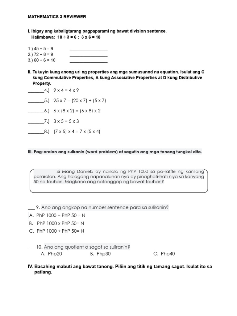 IMath 3 REVIEWER | PDF