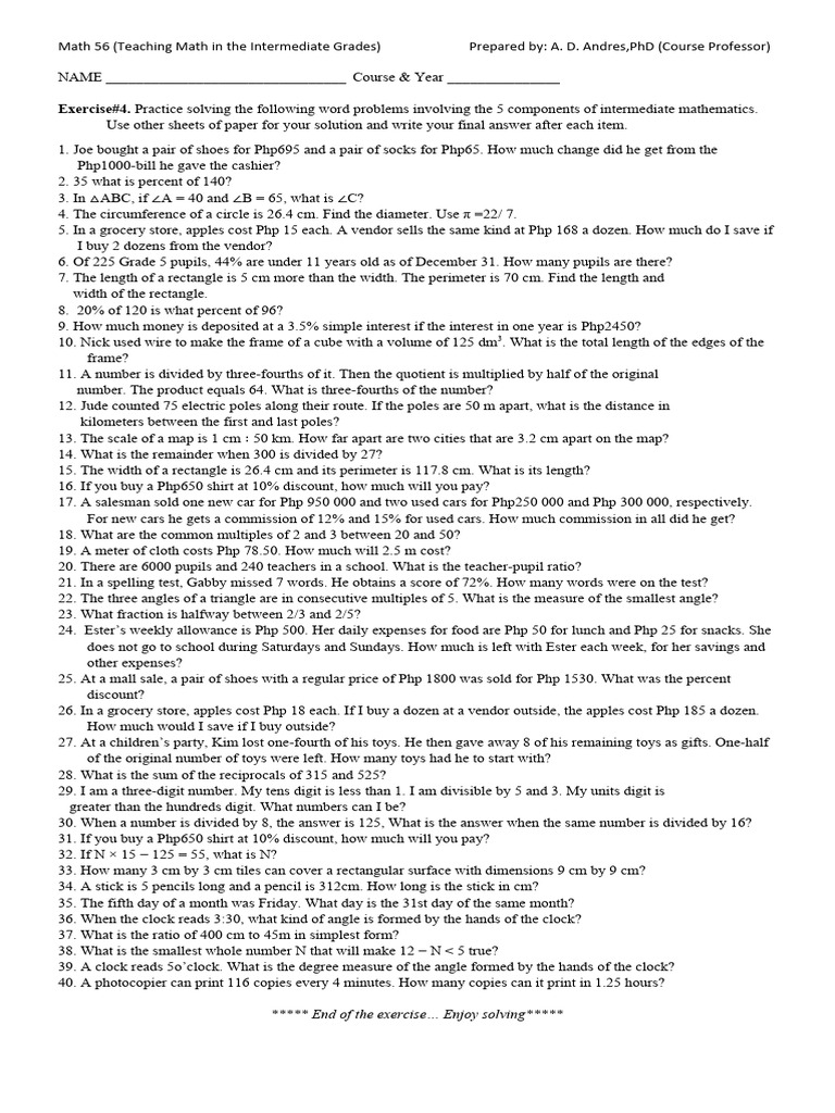 Exercise4 Black Out Edition | PDF | Length | Mathematics