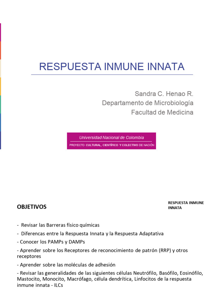 Respuesta Inmune Innata Clase 02-2023 Med Completa - PPTM PDF | PDF ...