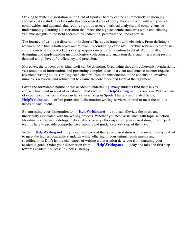 Dissertation Examples Sports Therapy | PDF | Psychology | Motivation