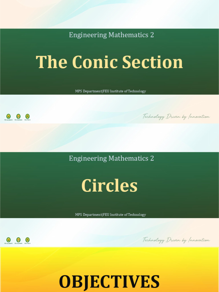Conic Sections and Circle Equations | PDF | Ellipse | Analytic Geometry