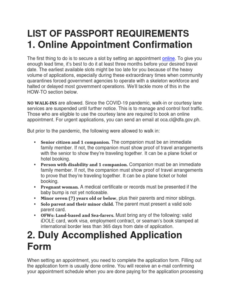 Philippine Passport Requirements 2023 | PDF | Identity Document | Birth ...