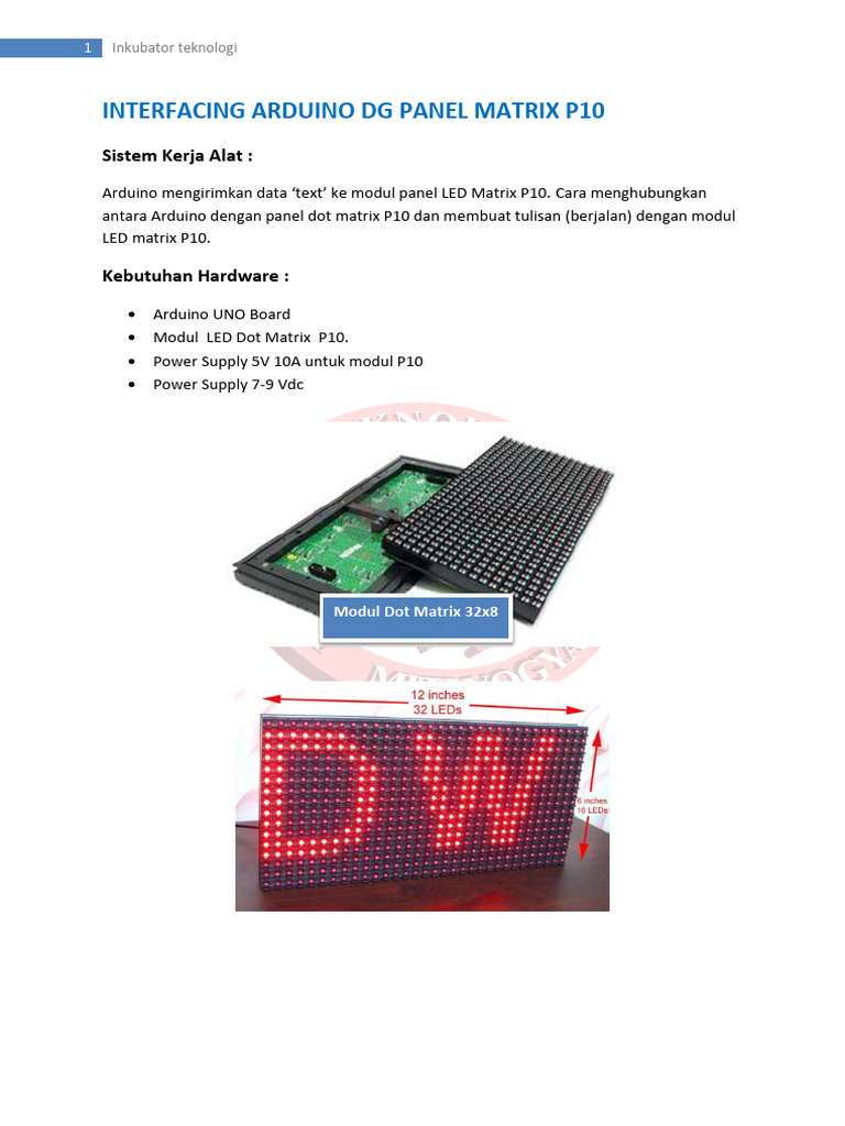 Running Text Dengan LED Matrix P110 | PDF