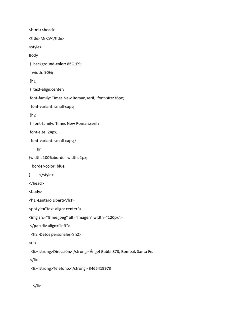 HTML Curriculum | PDF | Informática