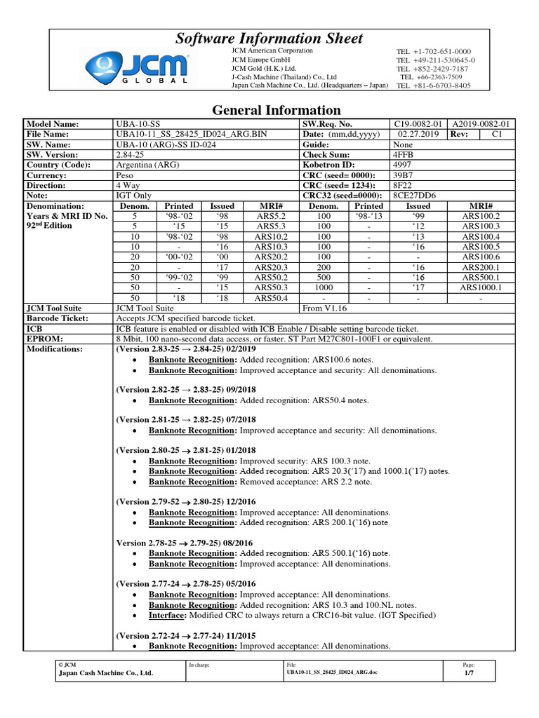 Uba10-11 SS 28425 Id024 Arg | PDF | Banknote | Computer Science