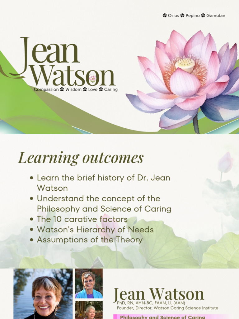Jean Watson | PDF | Psychological Concepts | Health Care