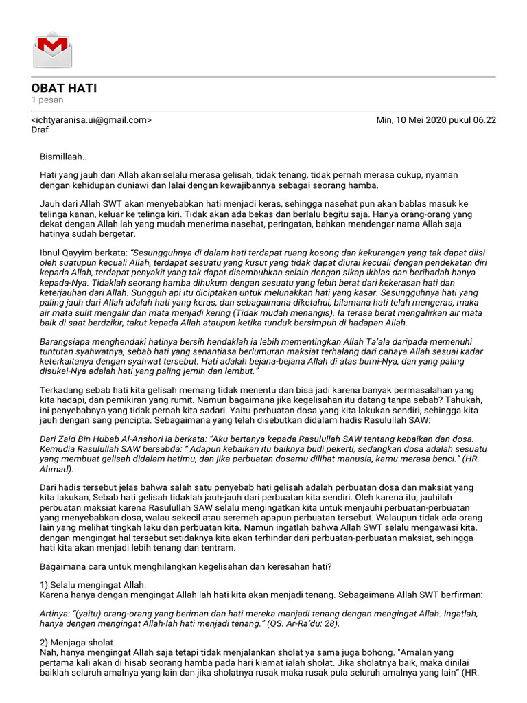 Gmail - OBAT HATI | PDF | Pengembangan Diri