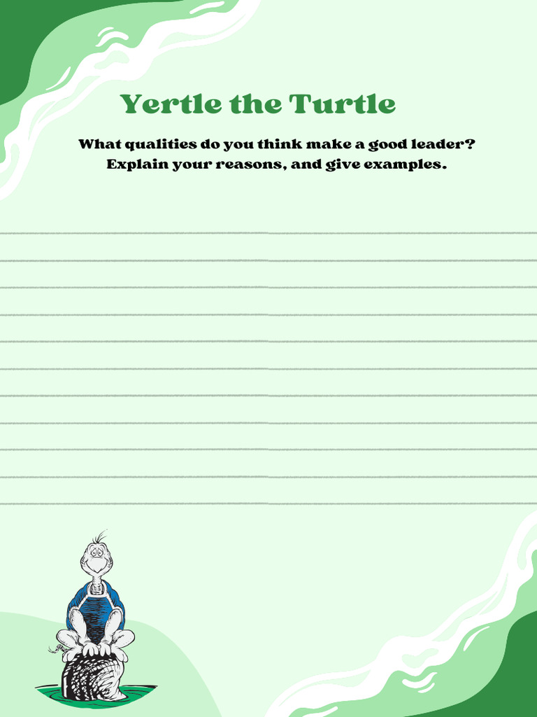 Yertle The Turtle - Worksheet | PDF
