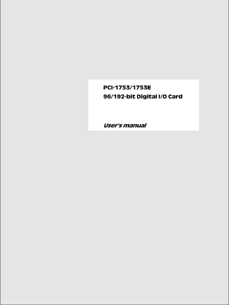 PCI-1753 | PDF | Electrical Connector | Input/Output