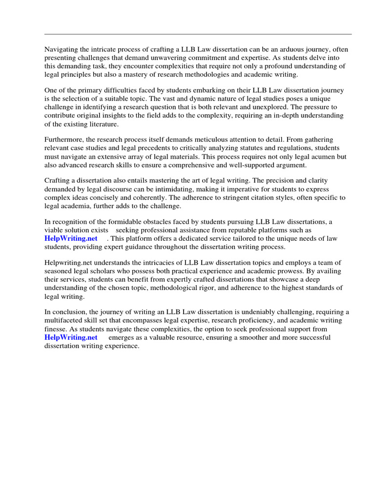 LLB Law Dissertation Topics | PDF | Thesis | Public Health