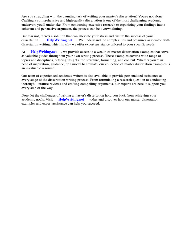 Master Dissertation Examples | PDF | Thesis