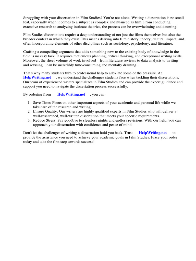 Dissertation Film Studies | PDF | Thesis | Critical Thinking