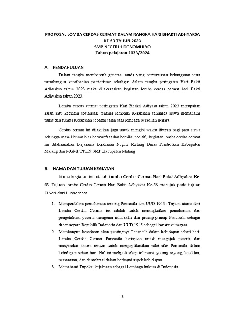 Proposal Lomba FLS2N | PDF