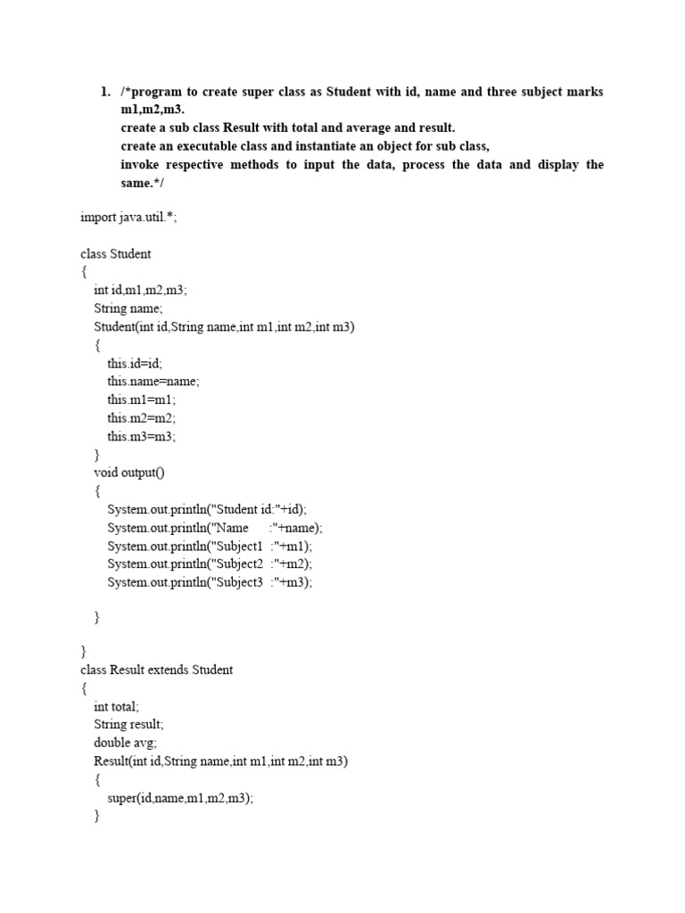 Java I Unit II Part Programs | PDF | Class (Computer Programming ... Java I Unit II Part Programs | PDF | Class (Computer Programming ...