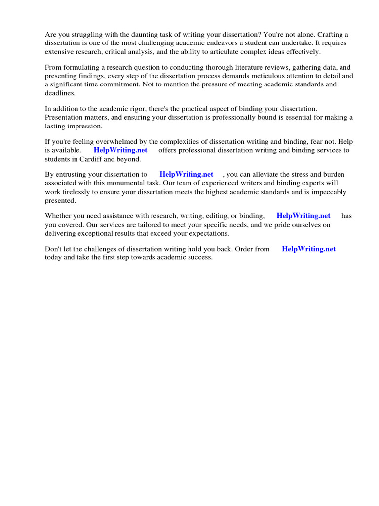 Dissertation Binding Cardiff | PDF | Bookbinding | Thesis