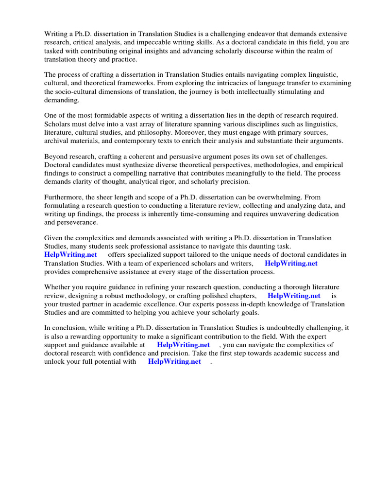PHD Dissertation in Translation Studies | PDF | Translations | Thesis