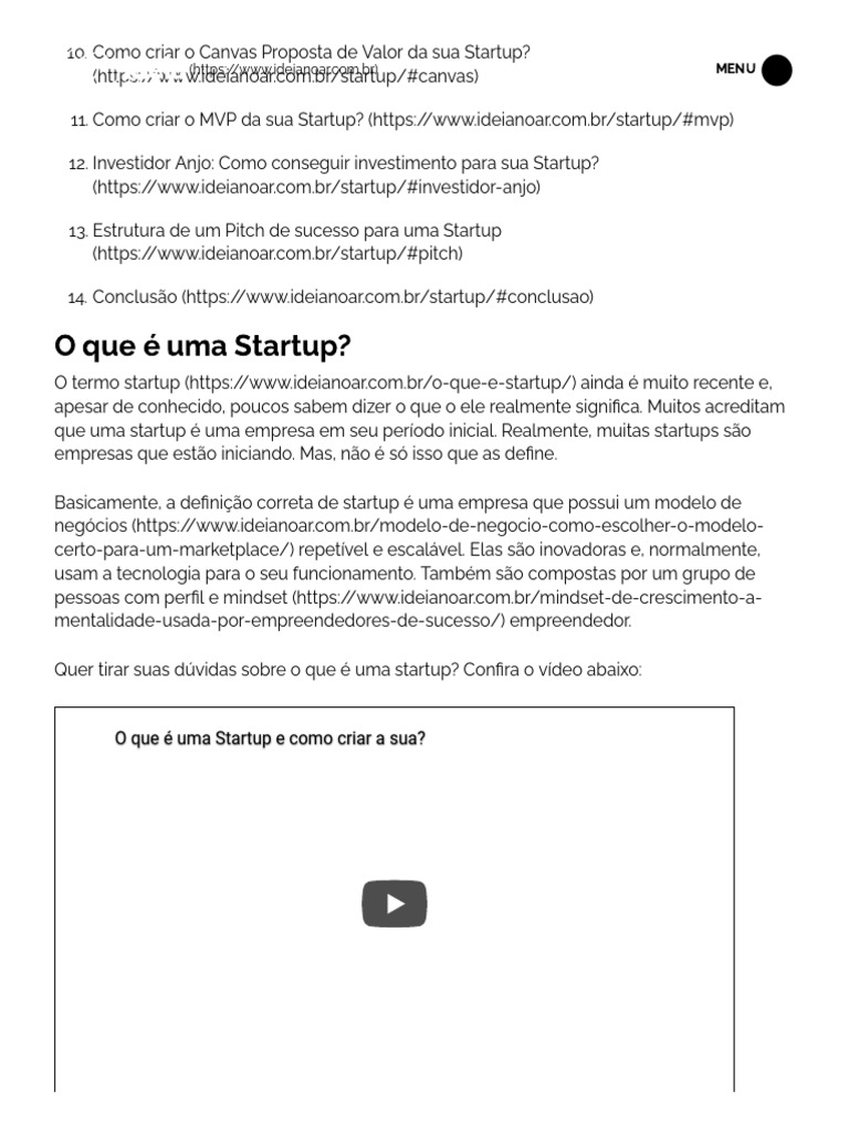 Startup_ O que é, exemplos e como criar uma startup - Ideia no Ar | PDF | Empresa Startup ...