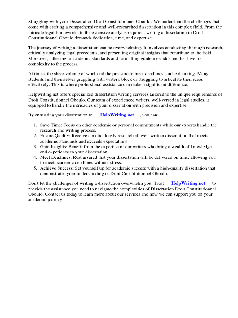 Dissertation Droit Constitutionnel Oboulo | PDF | Thesis | Essays