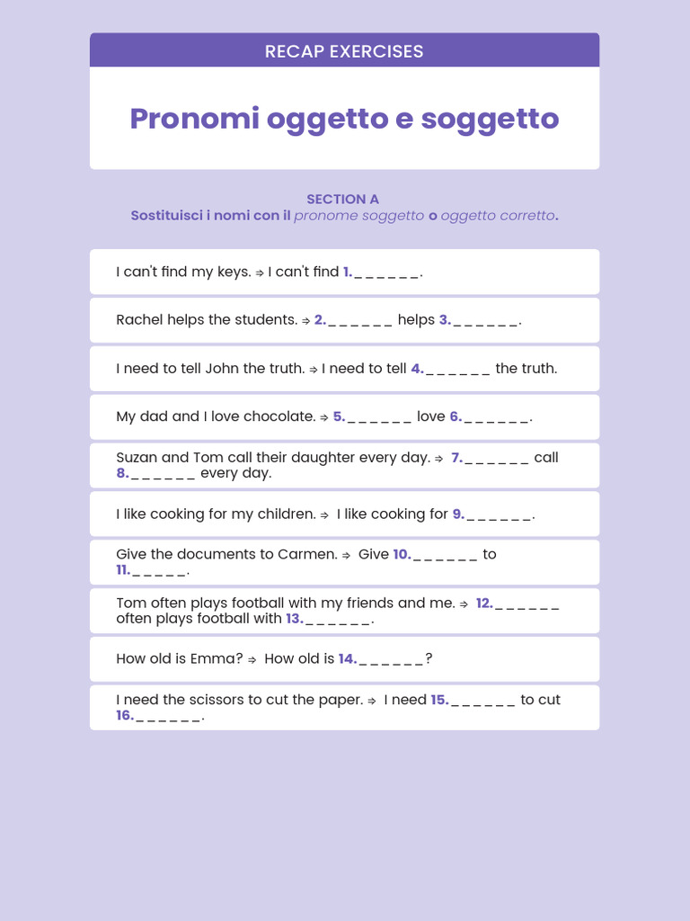 Pronomi soggetto | PDF