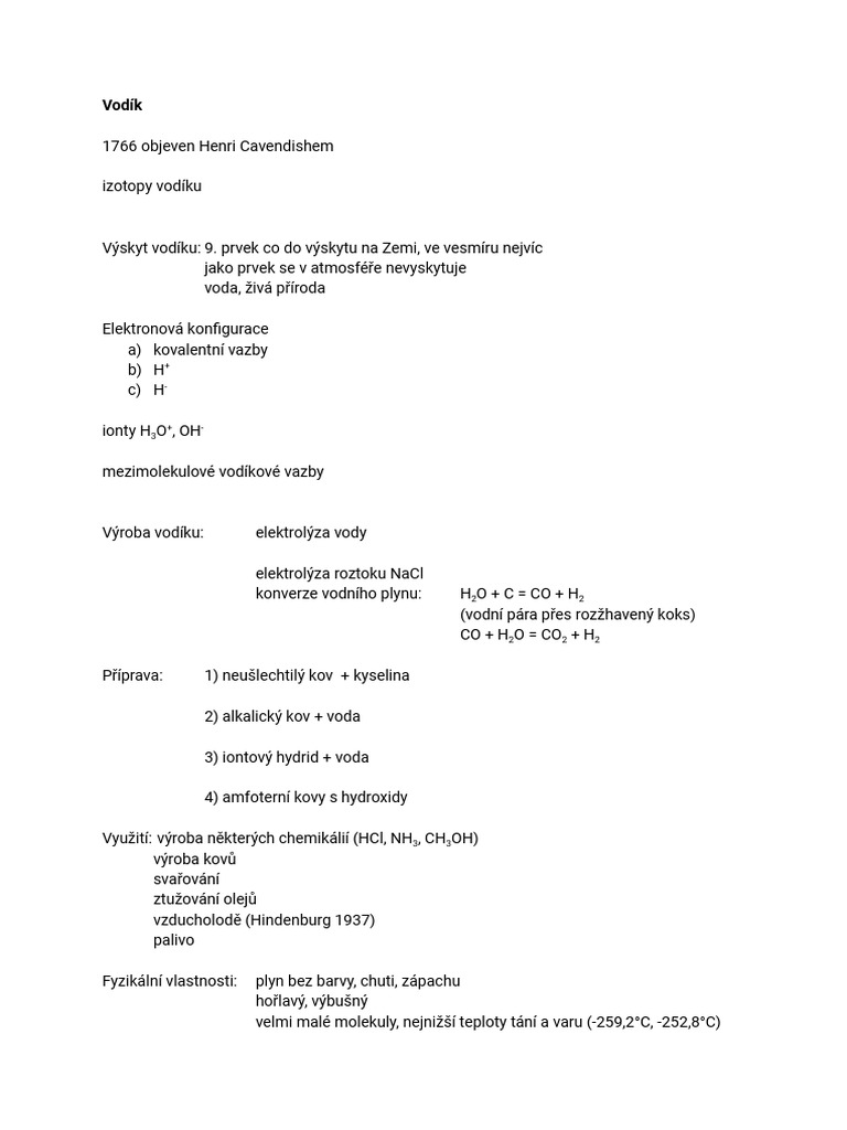 01 Vodík | PDF