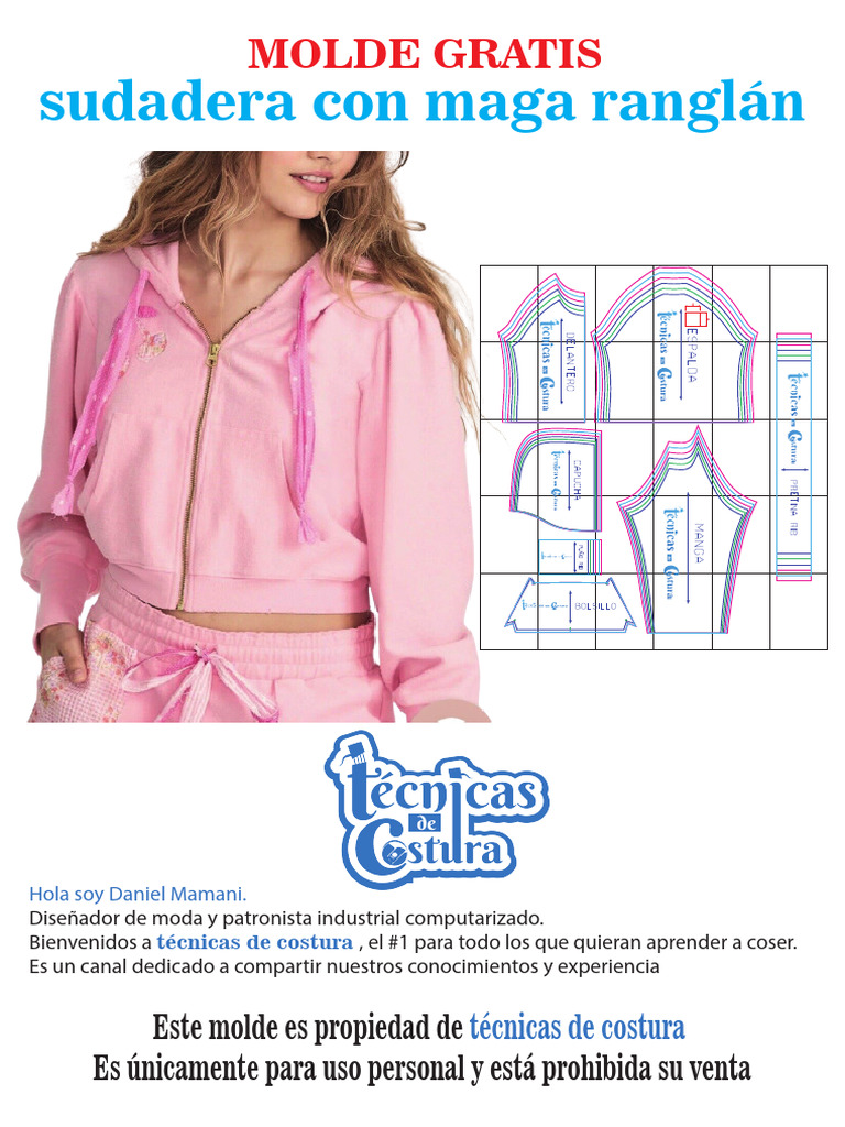 Sudadera para Dama Manga Ranglan PDF | PDF