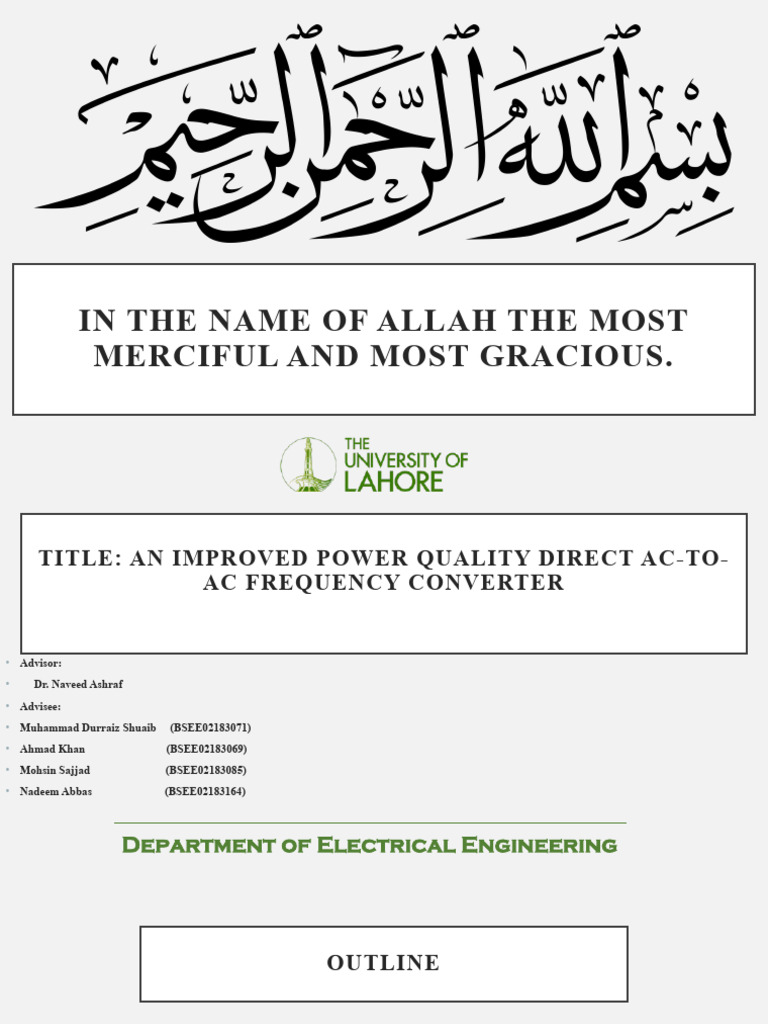 Durraiz Fyp Proposal Presentation 2 | PDF | Alternating Current | Rectifier