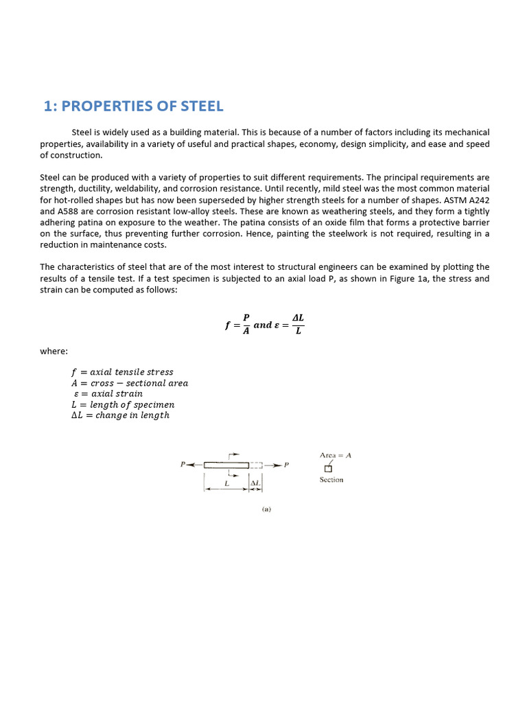 Ce150 Steel 1 Properties of Steel | PDF | Deformation (Engineering) | Yield (Engineering)