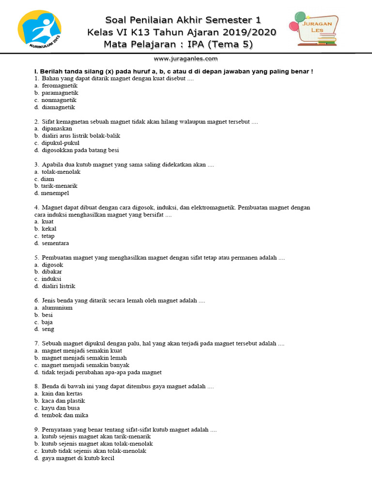 Soal Tematik Kelas 6 Tema 5 IPA | PDF | Sains & Matematika | Teknologi & Rekayasa