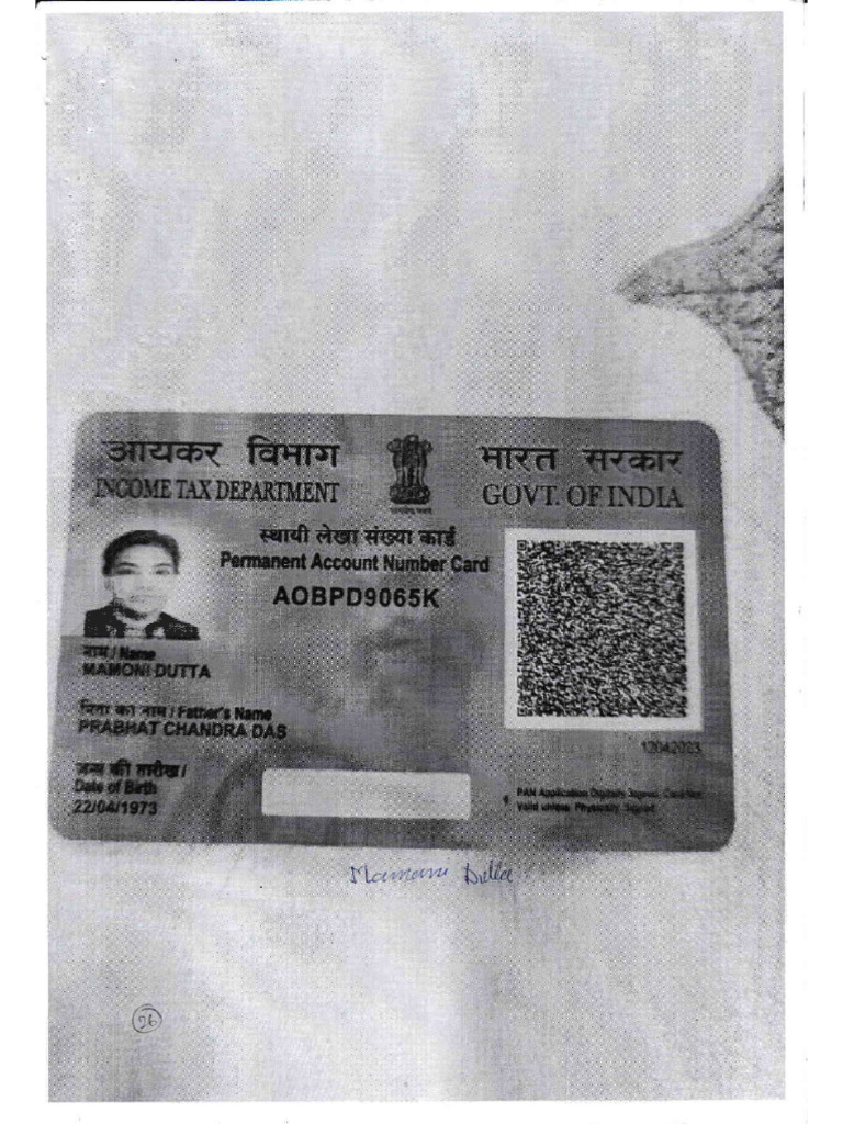 Mamoni Dutta Pan Card | PDF