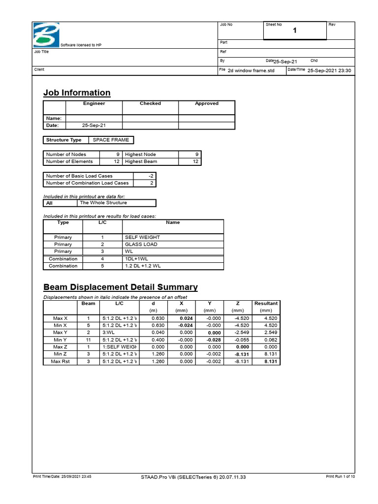 STAAD IST MODEL | PDF | Beam (Structure) | Mechanical Engineering