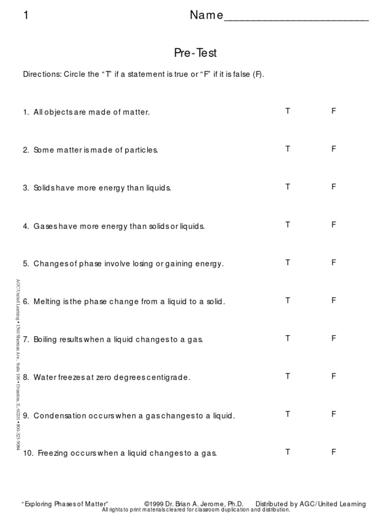 Worksheet Phase Change | PDF