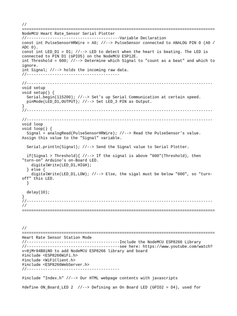 NodeMCU ESP12E Pulse Heart Rate Sensor | PDF | Web Server | Internet & Web