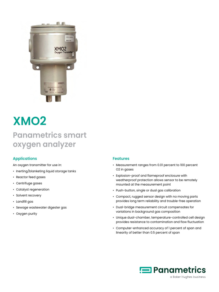 BHCS38717 PanametricsXMO2 - SmartOxygenAnalyzer - R7 | PDF | Oxygen | Gases