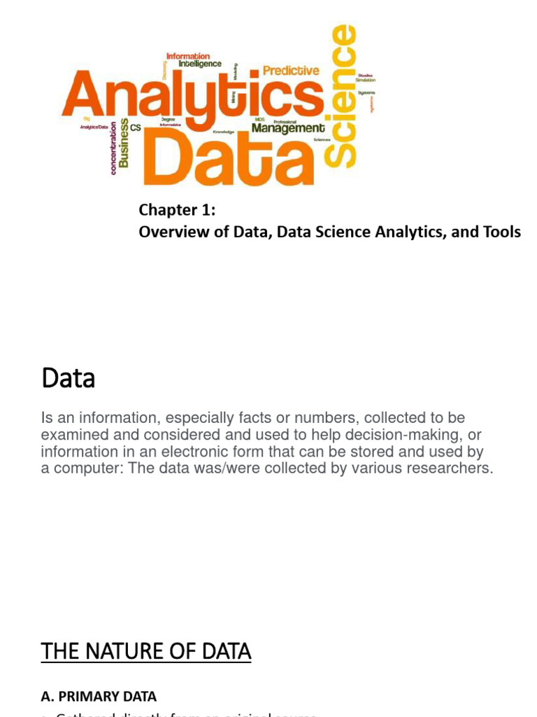Chapter 1 Overview of Data Data Science Analytics and Tools | Download Free PDF | Microsoft ...