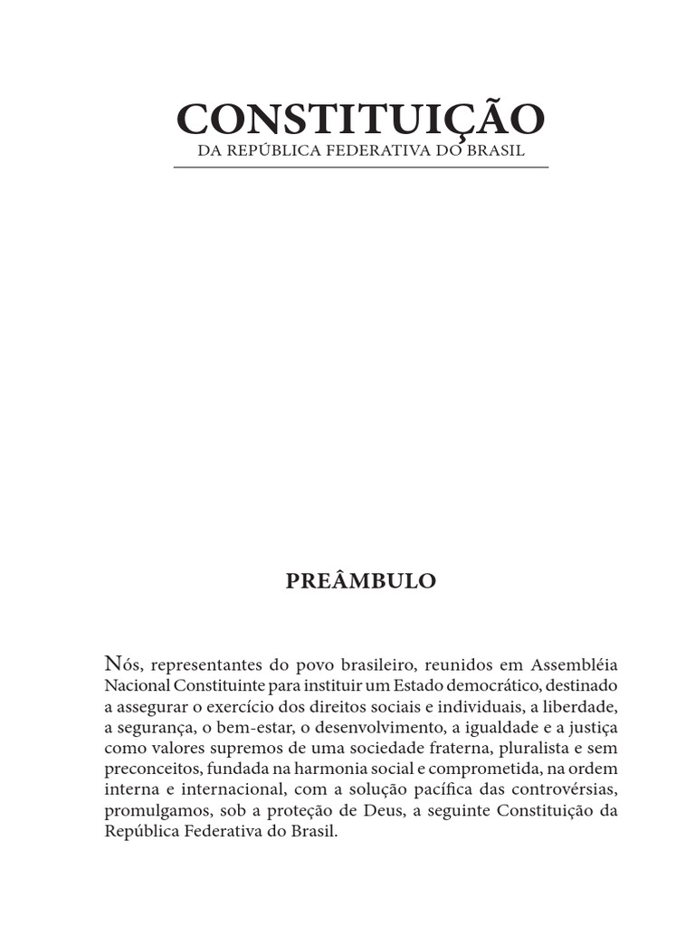Preâmbulo + Título I (Princípios Fundamentais) | PDF | Constituição ...