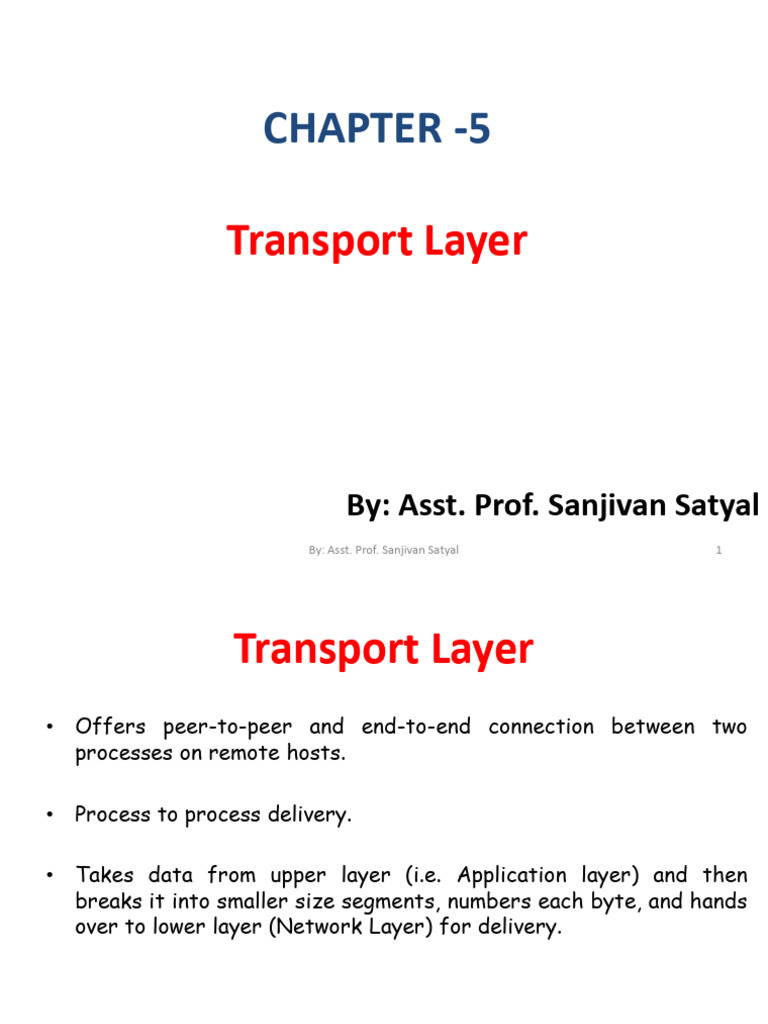 Chapter 5 - Transport | PDF | Port (Computer Networking) | Internet Protocols
