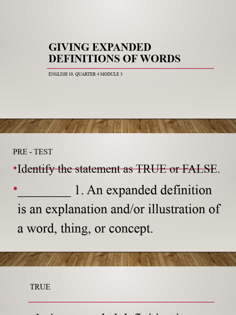 Giving Expanded Definitions of Words | Download Free PDF | Definition ...