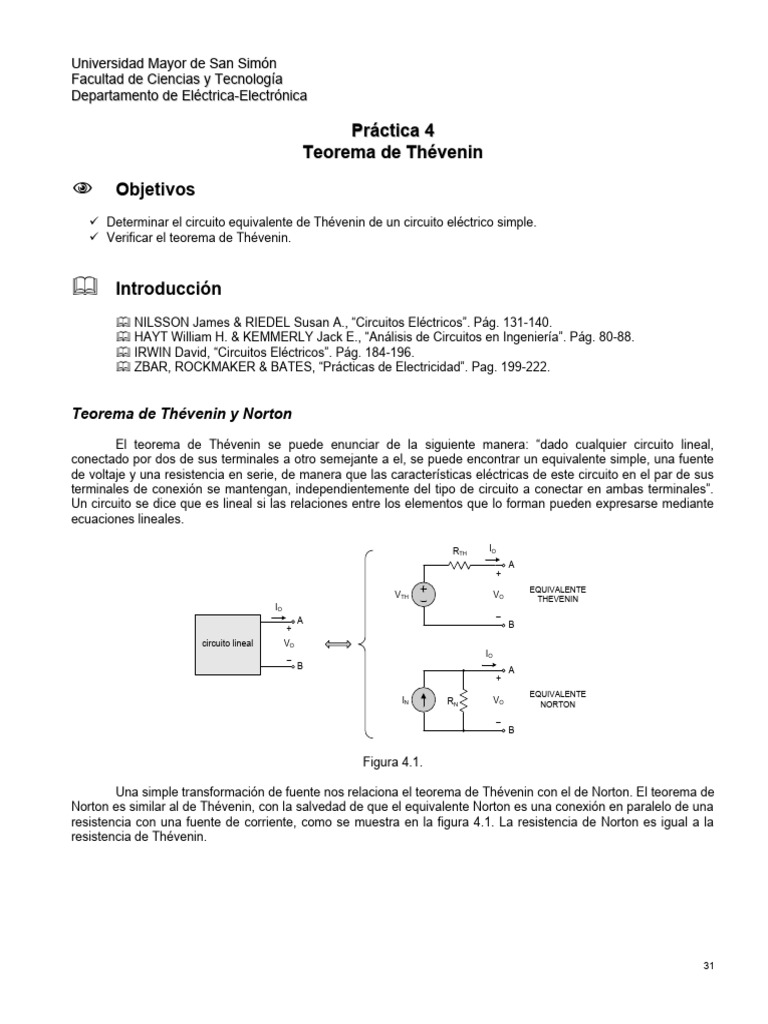 04 - Teoremas de Thevenin | PDF | Red eléctrica | Resistencia Eléctrica ...